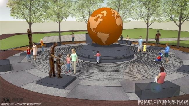 Tulsa Rotary Club Breaks Ground On Downtown Plaza