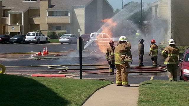 Gas Line Fire In South Tulsa Injures City Worker