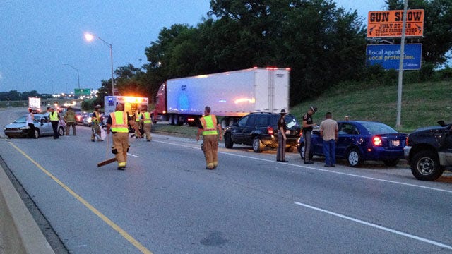 Multi-Car Crash On Tulsa's I-44 At Highway 75 Backs Up Traffic