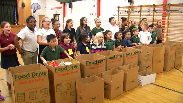 Tulsa Students Donate 1,200-Plus Cans Of Food For Needy