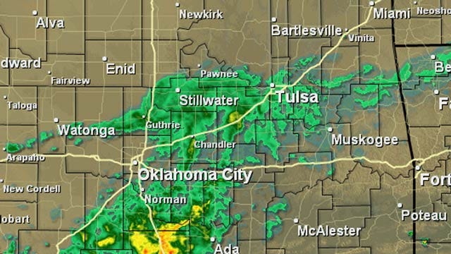 Showers Follow Cold Front Pushing Through Eastern Oklahoma