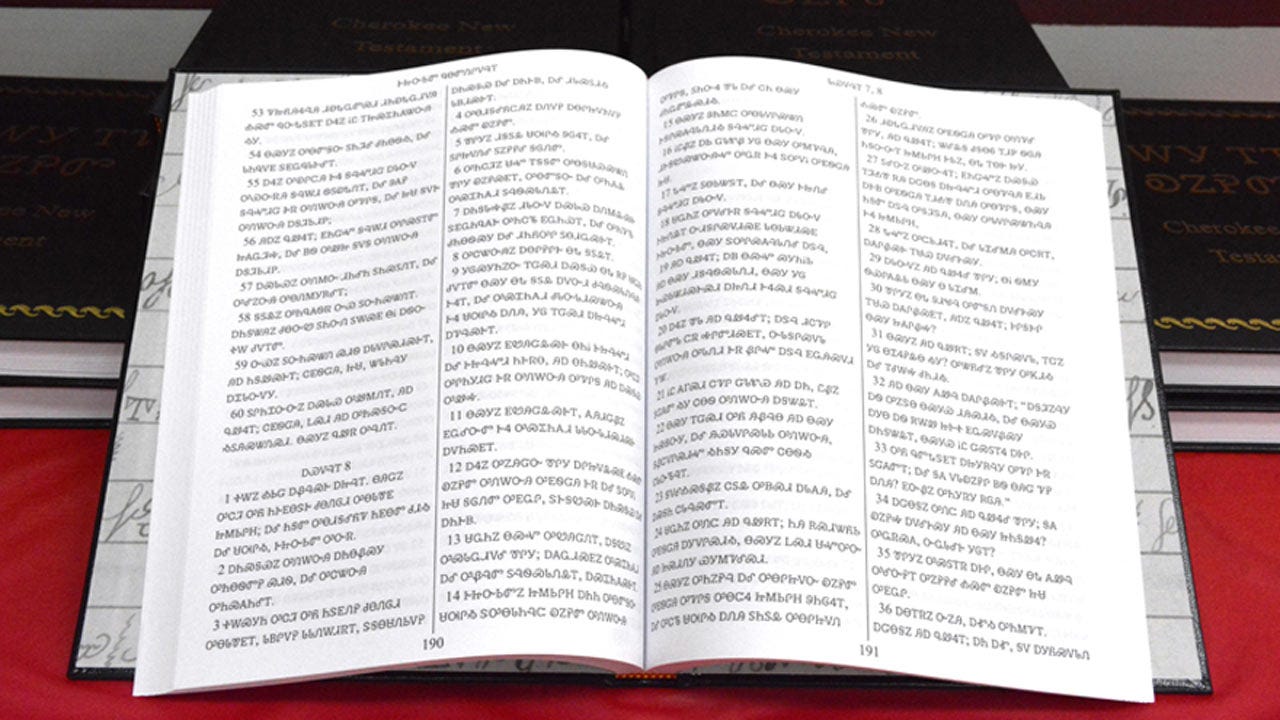 Cherokee Nation Publishes Cherokee Syllabary New Testament Bible