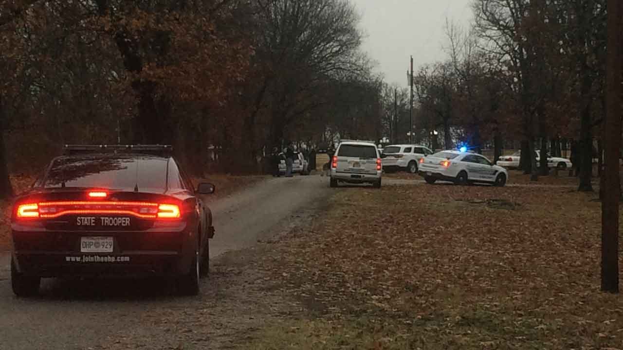 Law Enforcement Search For Suspect Near Collinsville