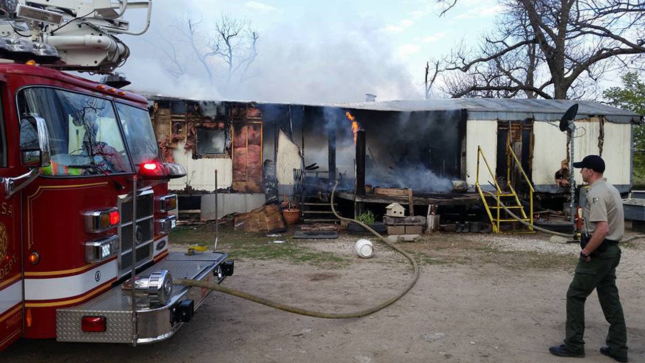 Fire Destroys Sperry Mobile Home