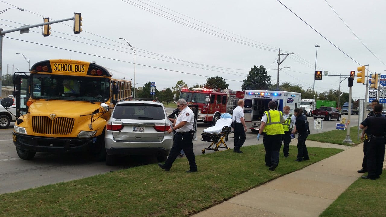 Tulsa School Bus Collides With SUV After Bus Driver Suffers Medical ...