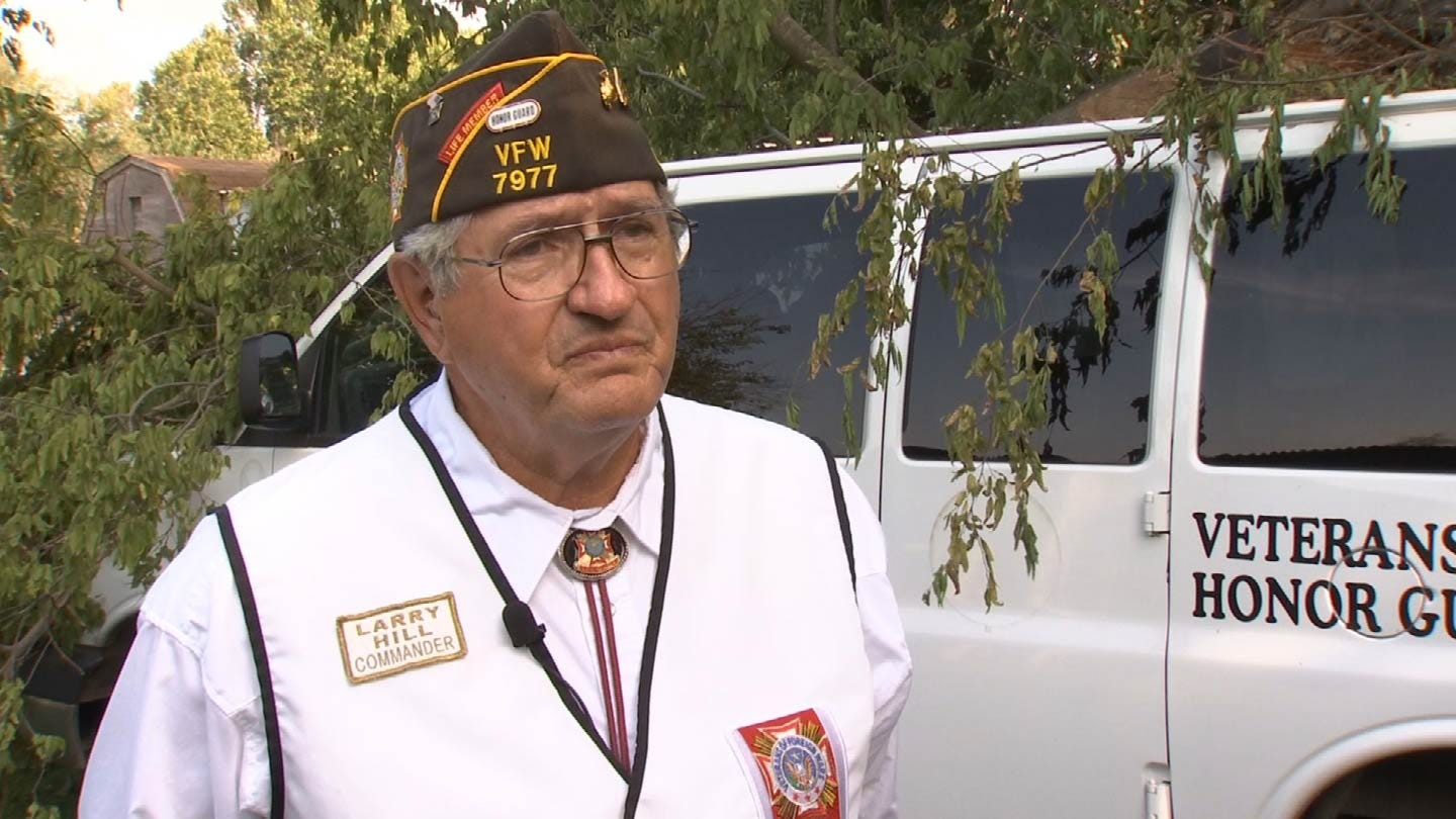 Storms Damage Tulsa VFW Honor Guard Van Used For Funerals