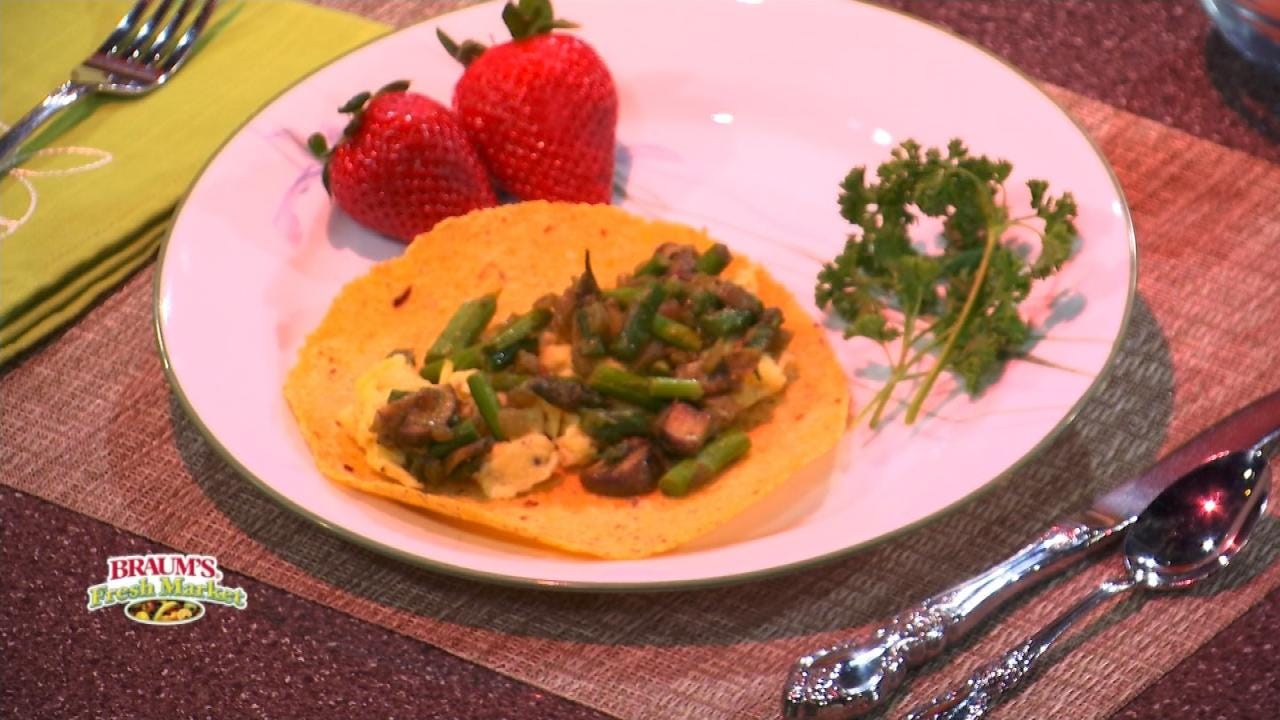 Tasty Spring Breakfast Taco with Asparagus