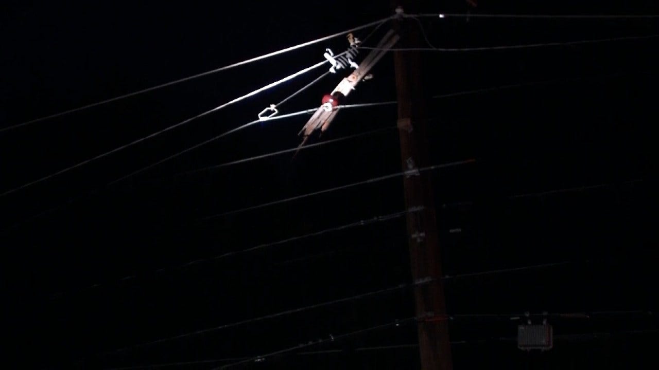 Tree Falls On Pole Knocking Off Power To Tulsa Neighborhood