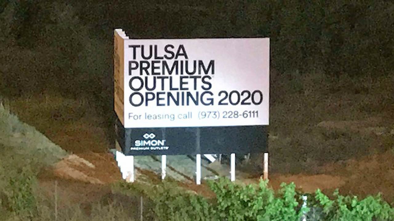 Sign: New Outlet Mall In Jenks Planning To Open In 2020