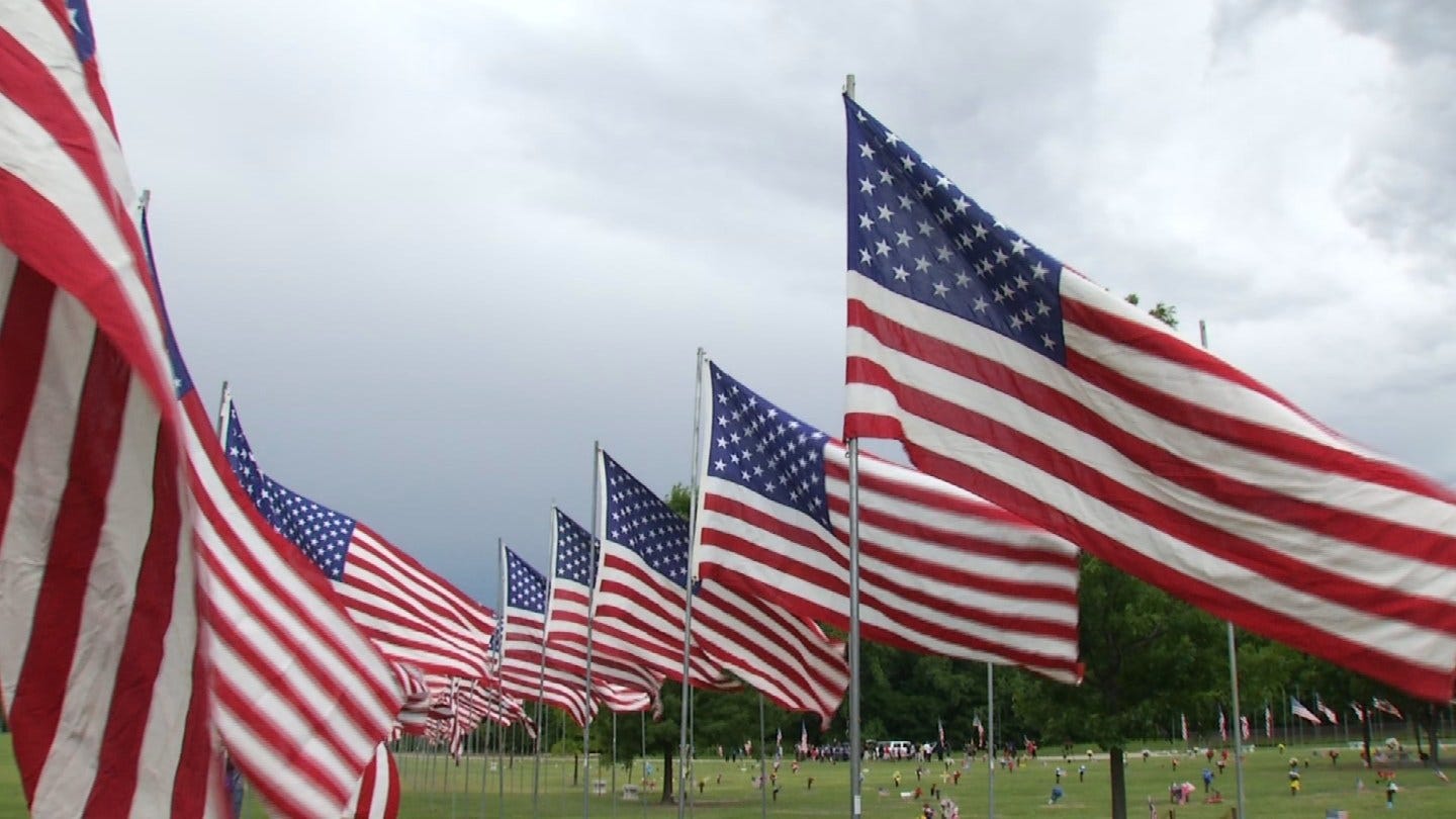Floral Haven Funeral Home Holds Annual 'Avenue Of Flags' In Broken Arrow