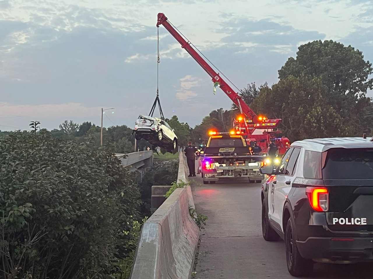 Man Accused Of DUI After Driving Car Off Bridge In Jenks, Police Say
