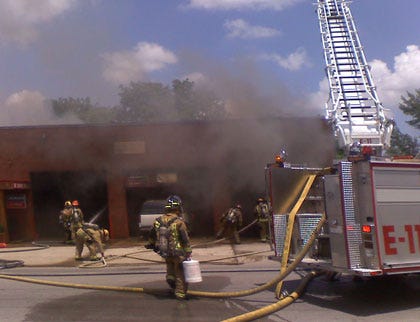 Vehicle Catches Fire Inside Auto Shop