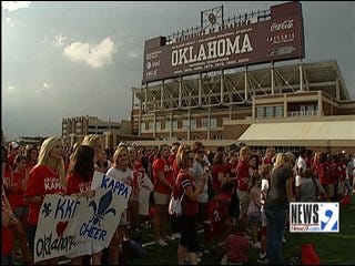 OU Fans Look for Sooner Magic at Annual Big Red Rally