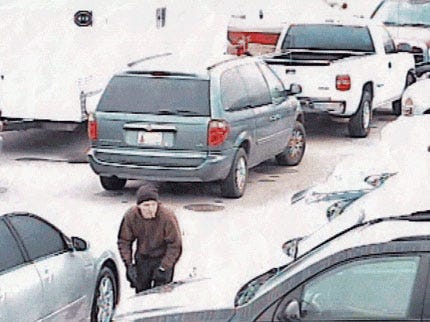 Burglary Suspect Caught on Tape in Repo Car Lot