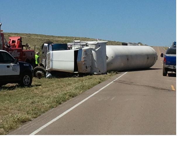 Tanker Containing Hazardous Gas Overturns Near Guymon