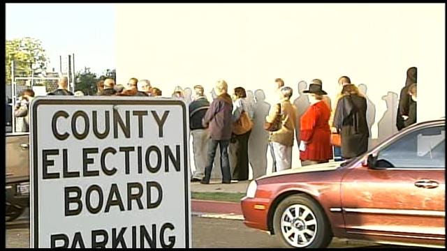 People Line Up For Early Voting In Oklahoma