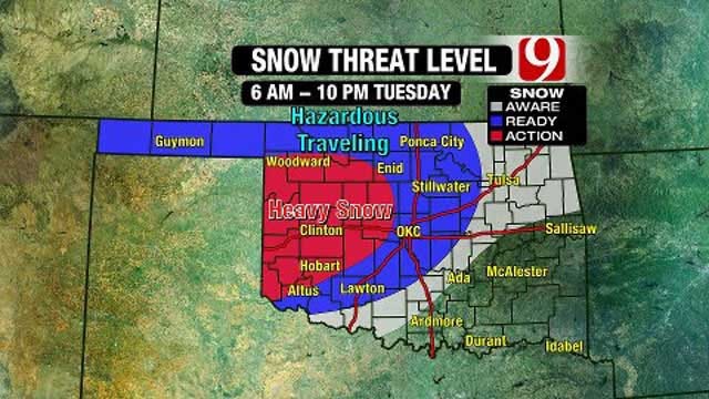 News 9 Weather Team Updates On Snow Threat In Oklahoma On Tuesday