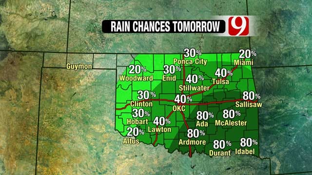 News 9 Weather Team: Rain, Thunderstorm Chances Go Up In OK Wednesday