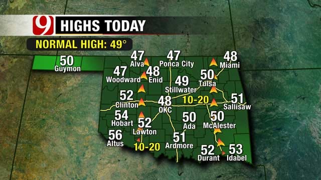Oklahoma Cold Front Moves In; Gone By Christmas