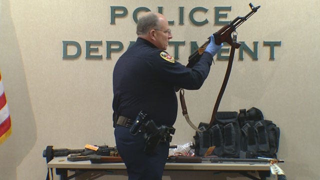 Several Weapons Discovered In Car Following Mustang Police Chase