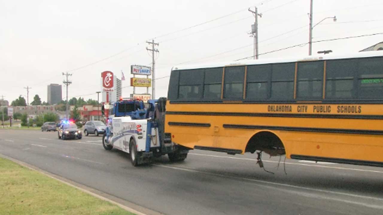 OKC School Officials Investigating After Bus Loses Rear Axle