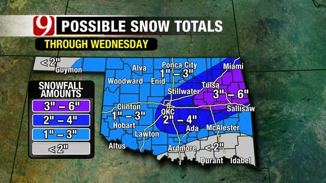 Meteorologist Jed Castles: More Snow, Sleet On Wednesday In Oklahoma