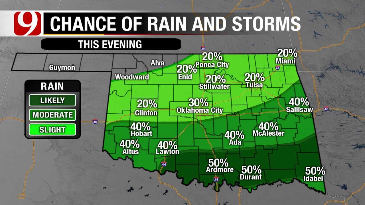 Slight Chance Of Rain In Monday's Forecast