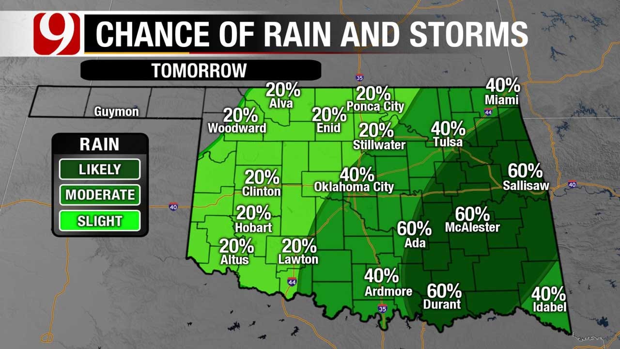Slight Chance Of Rain In Monday's Forecast