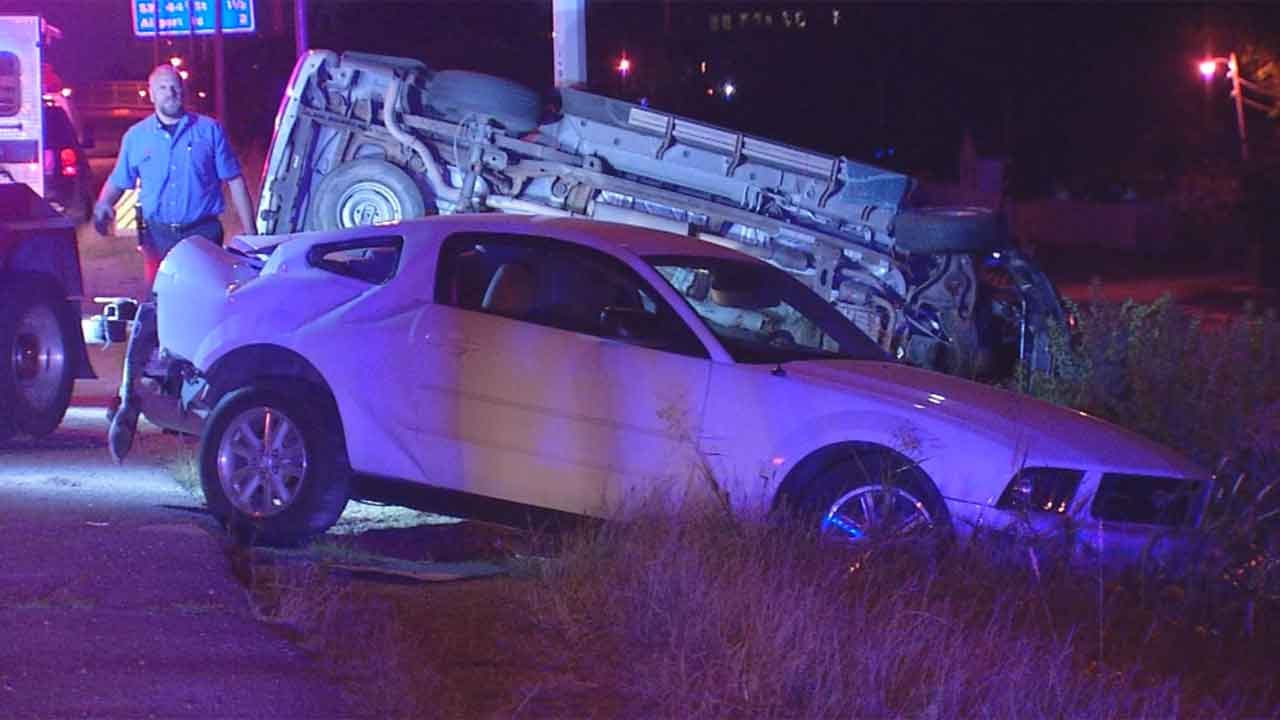 Vehicle In Reverse Causes Crash On I-44 In SW OKC