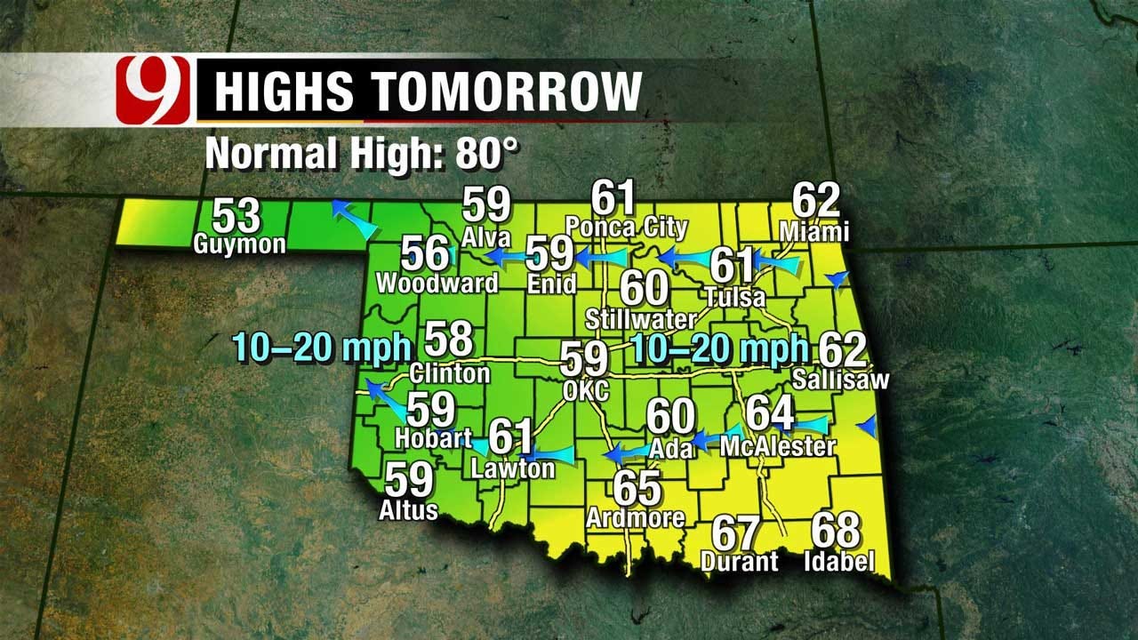 Cold Front Brings Cool Down, Scattered Showers And Storms To OK