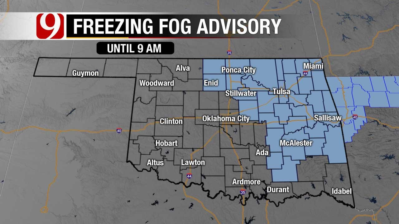 Freezing Fog Advisory Ahead Of Sunny, Seasonably Mild Day For OK