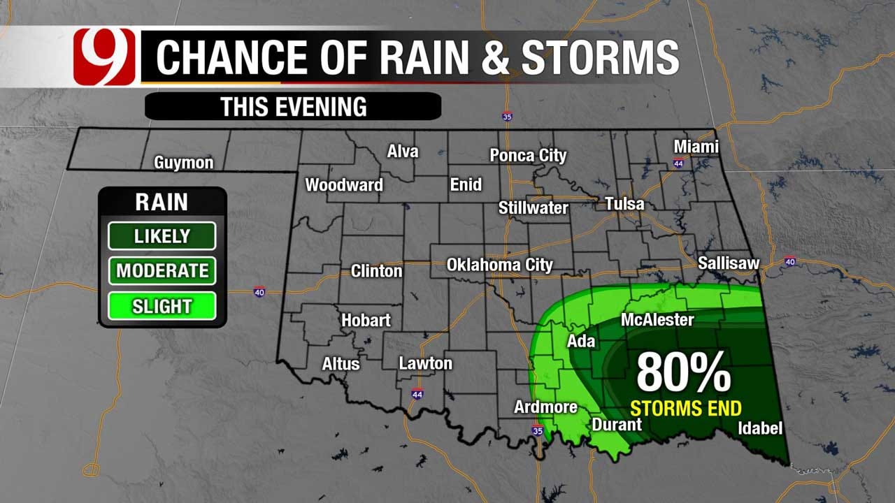 Storms End In SE Oklahoma Wednesday Evening