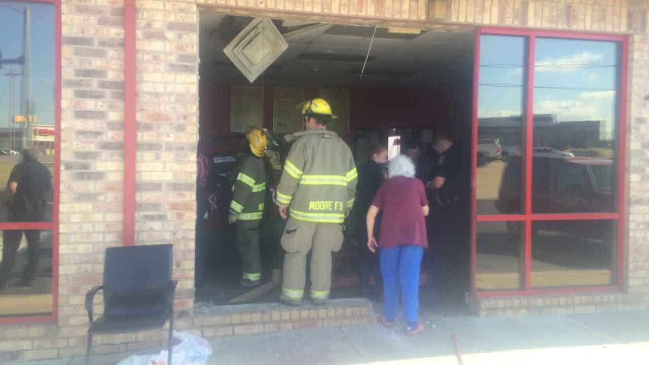 Vehicle Crashes Into Moore Tire Shop