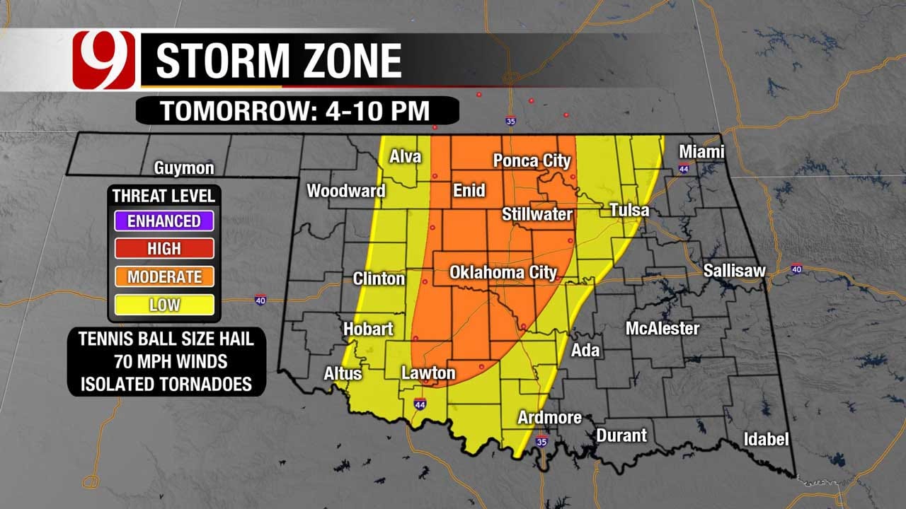 Spring-Like Dryline Setting Up Severe Weather Potential For Tuesday