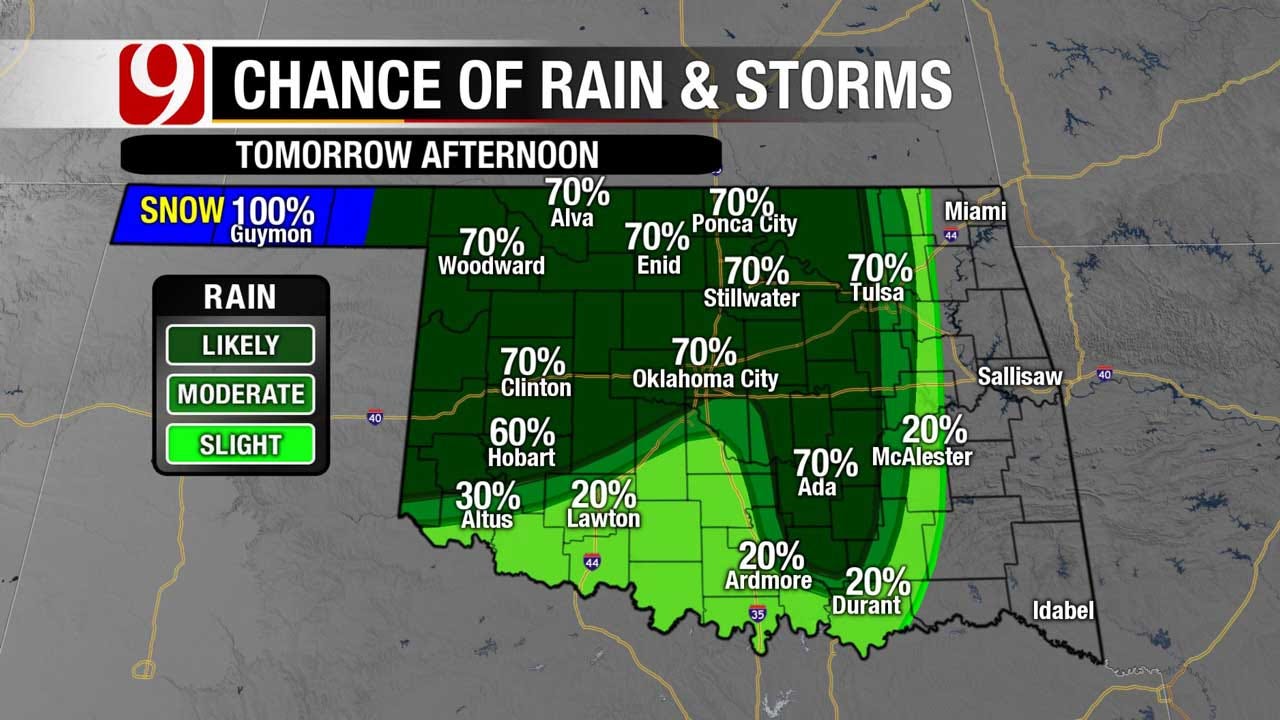 Slight Rain Chances Overnight In OKC Metro