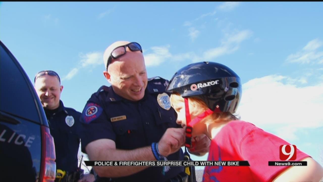 Yukon Police, Firefighters Team Up To Replace Boy's Bike
