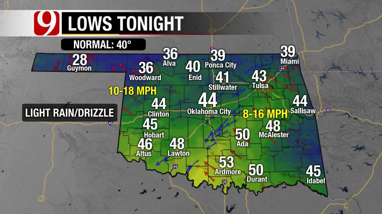 Clouds Increase, Scatter Light Rain Moves In Overnight