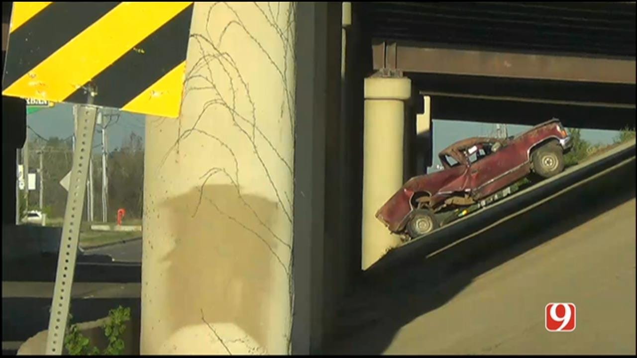 Police At Scene Of Rollover Injury Accident In Yukon