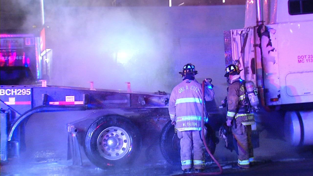 Semi-Truck Catches Fire In SW OKC