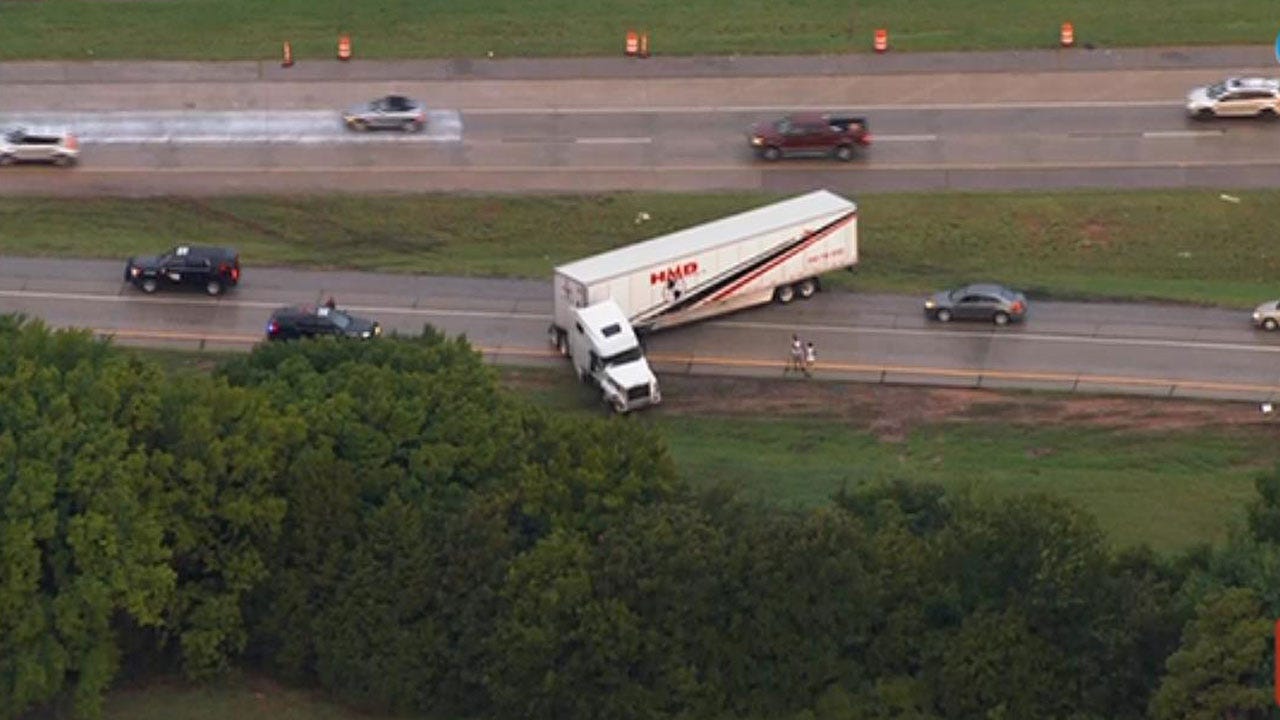 Ohp Respond To Jack Knifed Semi Along Turner Turnpike Near I 35 Sb