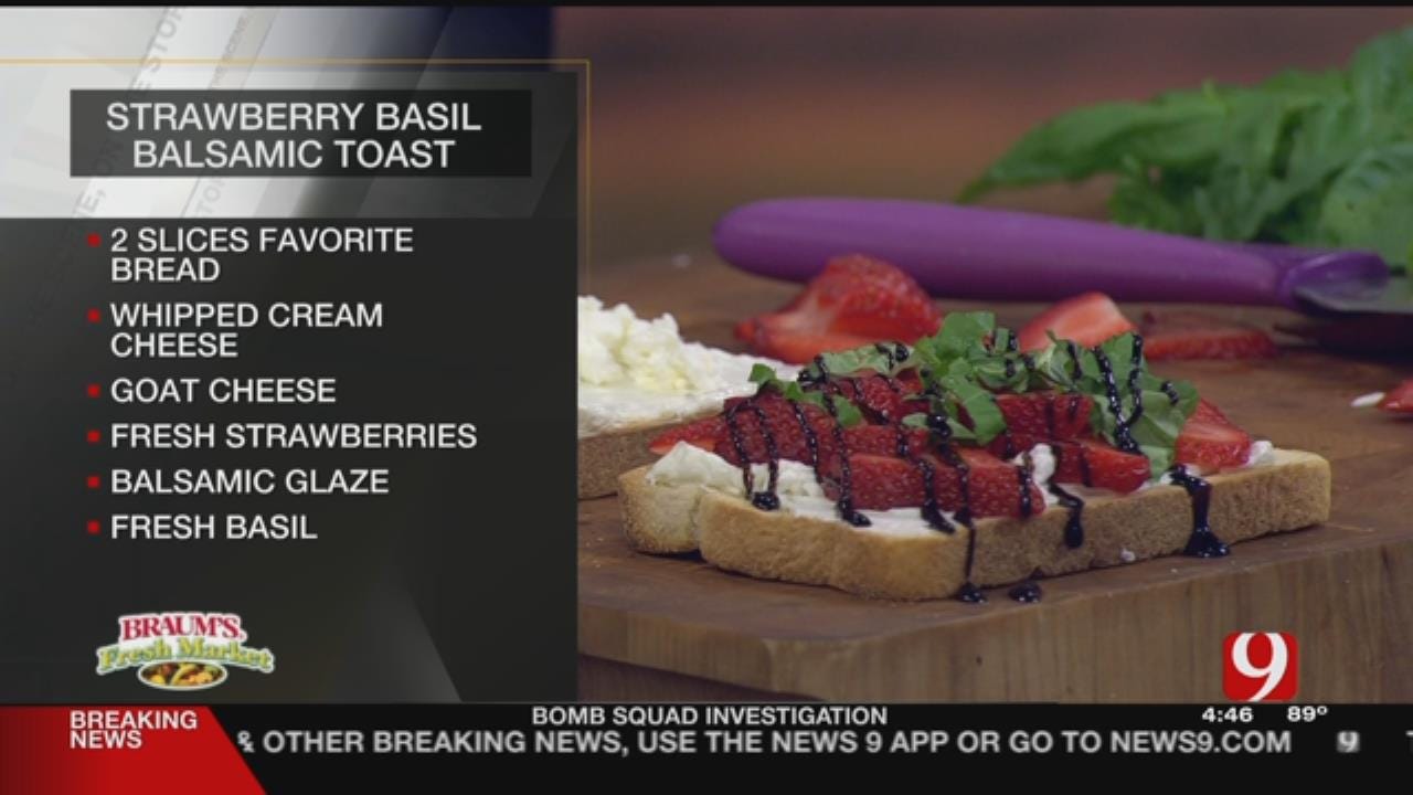 Strawberry Basil Balsamic Toast