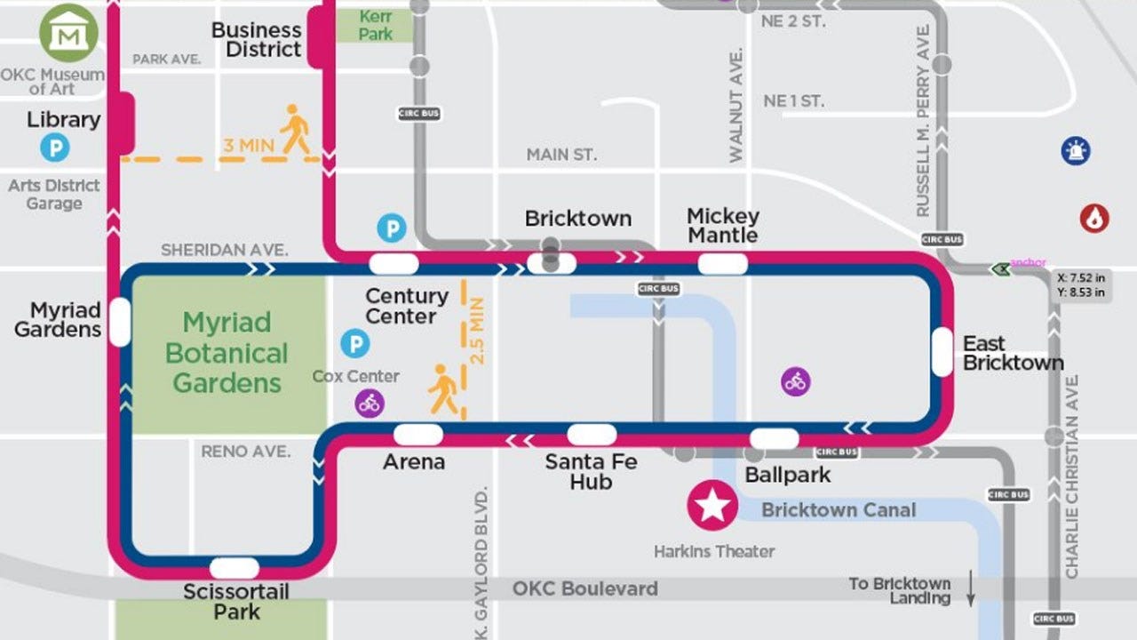 OKC Streetcar Pickup Map For DeadCenter Film Festival