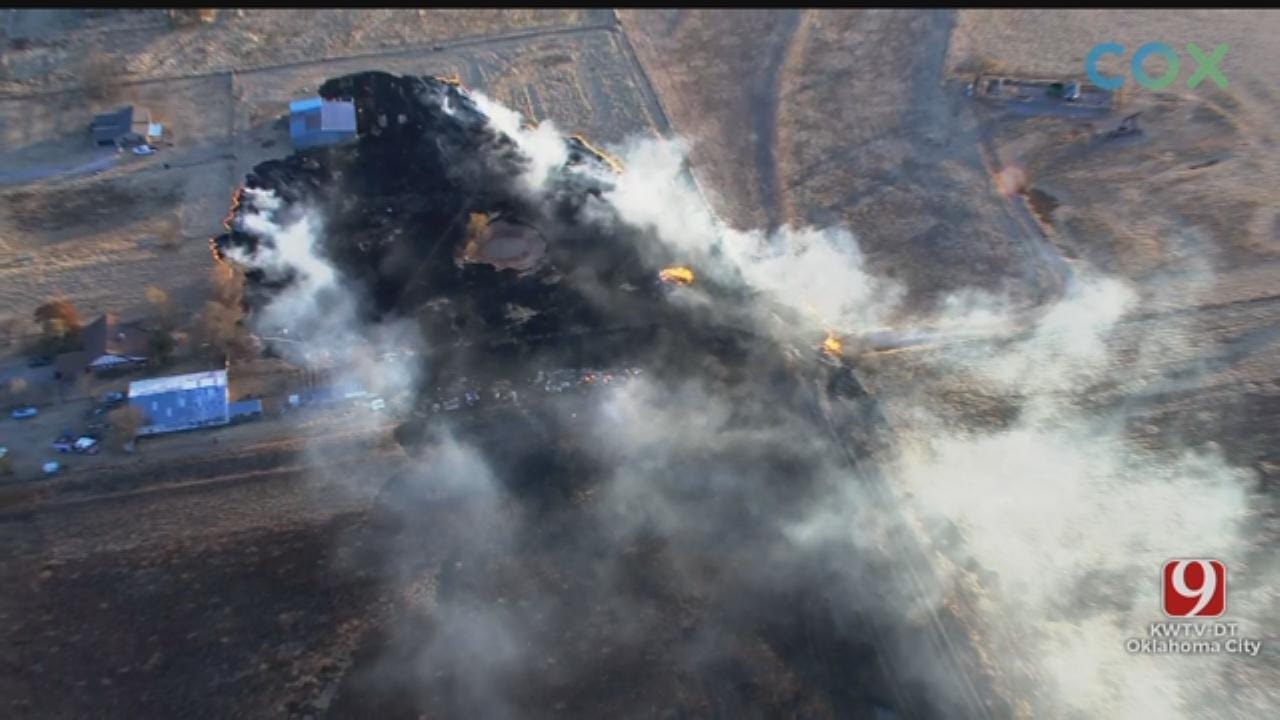 Grass Fire Reported Near Mustang