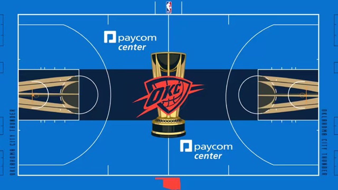 OKC Thunder, NBA Unveil New Court For In-Season Tournament Beginning Friday